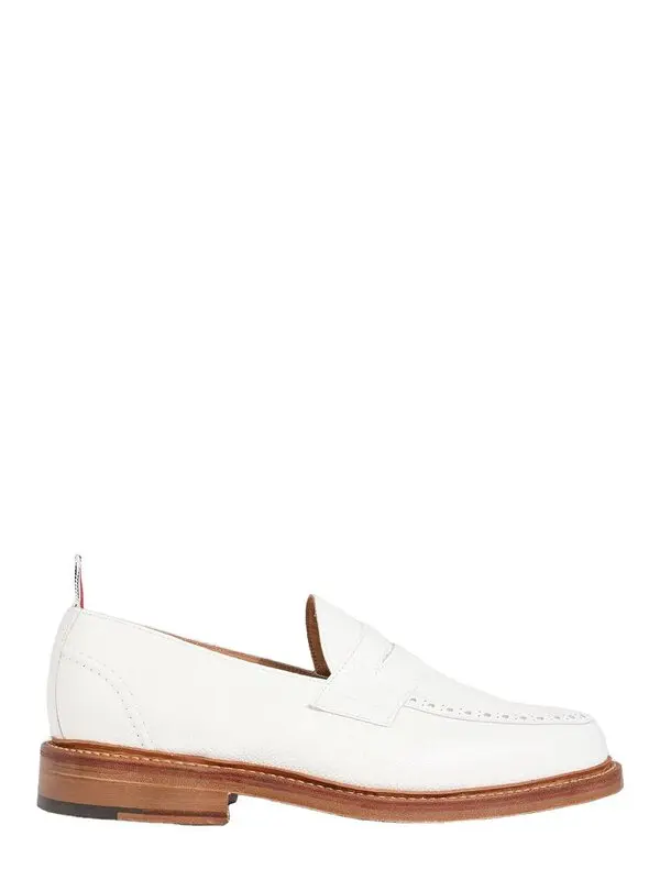 Thom Browne Leather Penny Loafers - White
