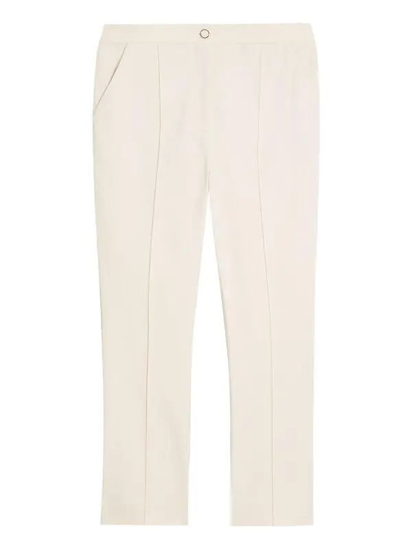 Veronica Beard Cotton-blend Twill Straight-leg Pants - Ecru