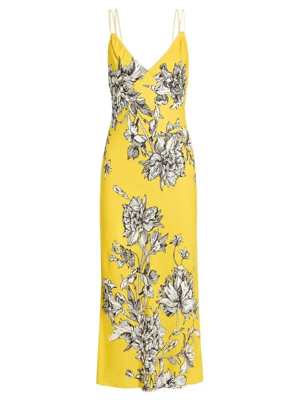 Alice + Olivia Kiro Floral-print Crepe Midi Dress - Yellow