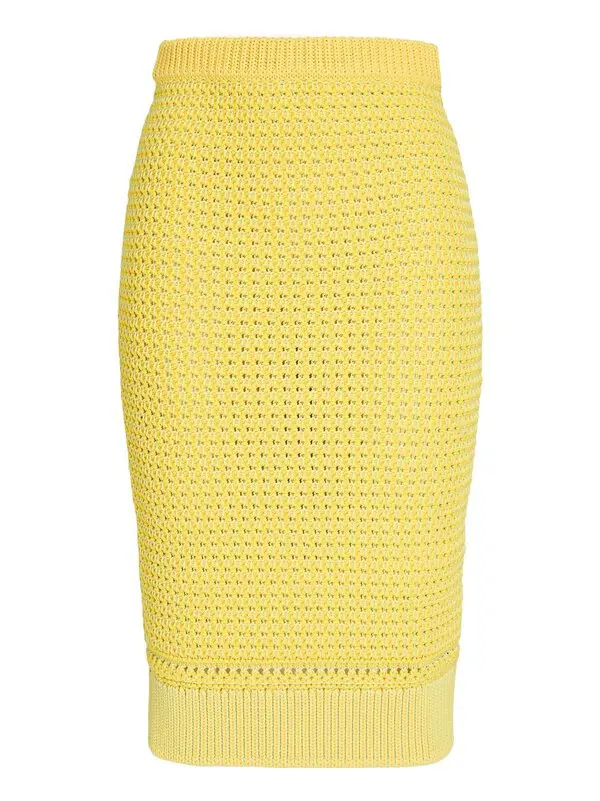 3.1 Phillip Lim Crochet-knit Pencil Skirt - Yellow