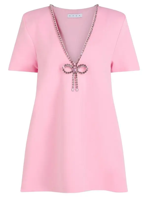 AREA Crystal-embellished Mini Dress - Pink