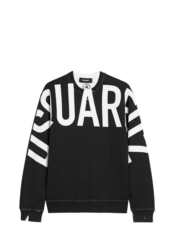 Dsquared2 Printed Cotton-fleece Sweatshirt - Black