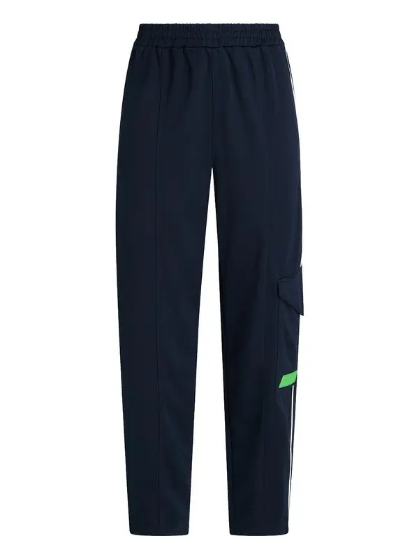 GANNI Appliquéd Jersey Track Pants - Navy