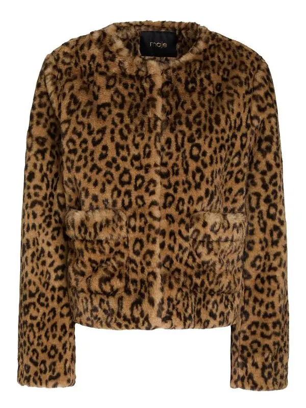 Maje Leopard-print Plush Jacket - Animal Print