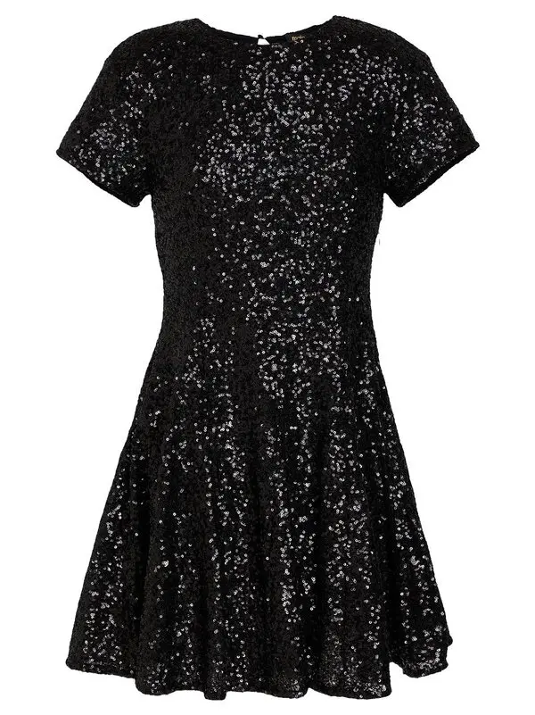 Maje Sequined Tulle Mini Dress - Black