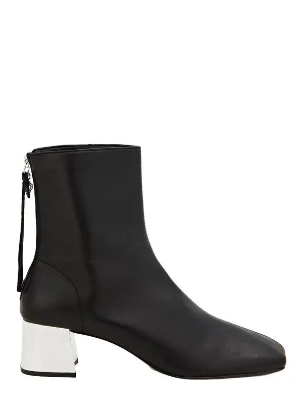 Maje Leather Ankle Boots - Black