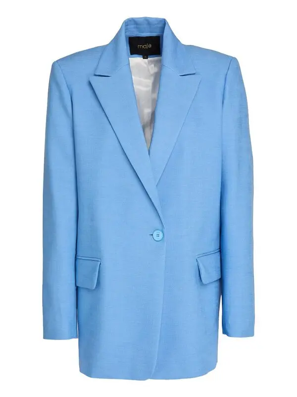Maje Crepe Blazer - Light Blue