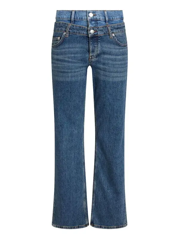 Maje High-rise Straight-leg Jeans - Mid Denim