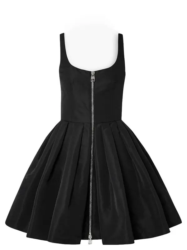 Dolce & Gabbana Pleated Faille Mini Dress - Black