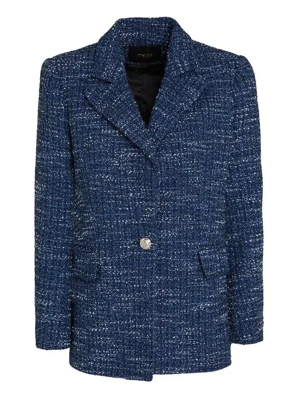 Maje Tweed Blazer - Royal Blue