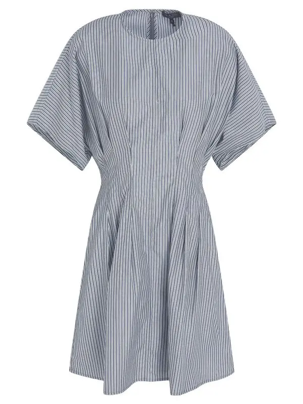 Rag & Bone Maddie Pleated Striped Mini Dress - Dark Gray