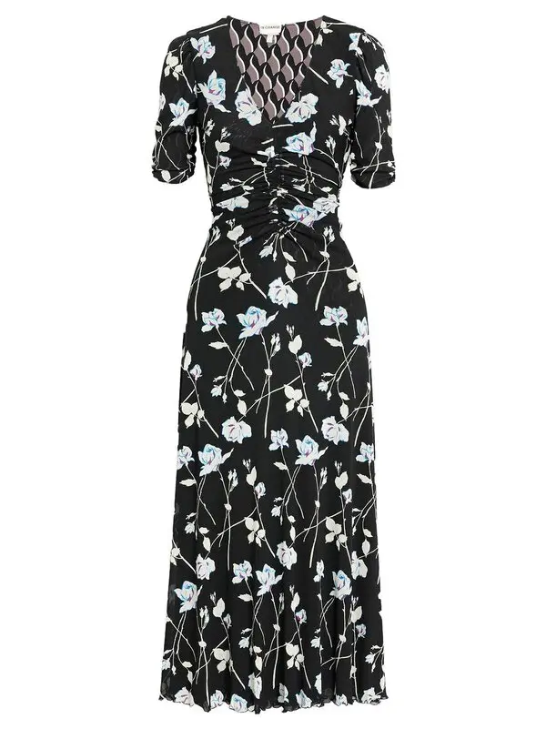 Diane Von Furstenberg Koren Reversible Printed Midi Dress - Black