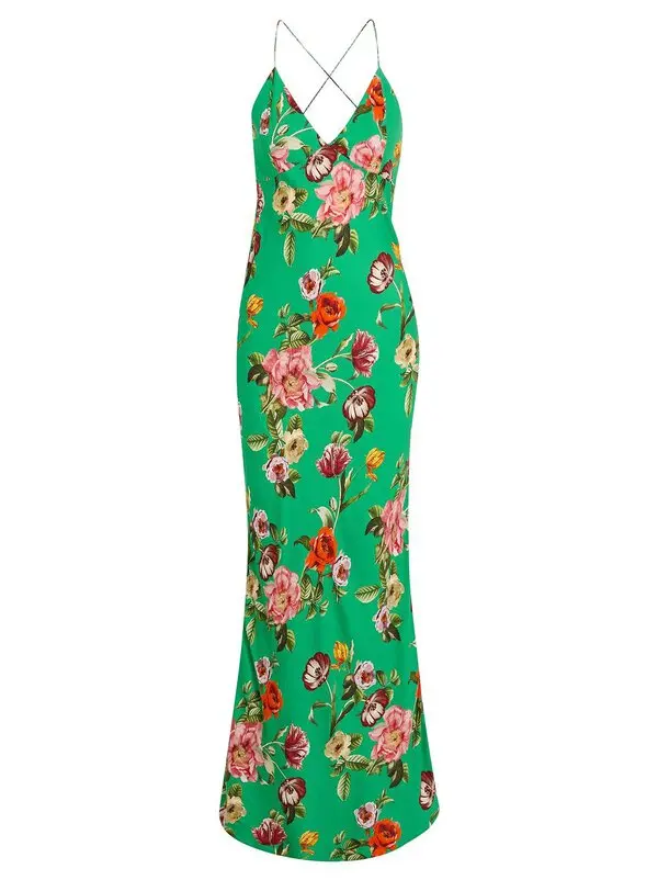 Alice + Olivia Floral-print Crepe Maxi Dress - Green