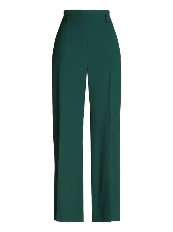 Maje Twill Wide-leg Pants - Forest Green