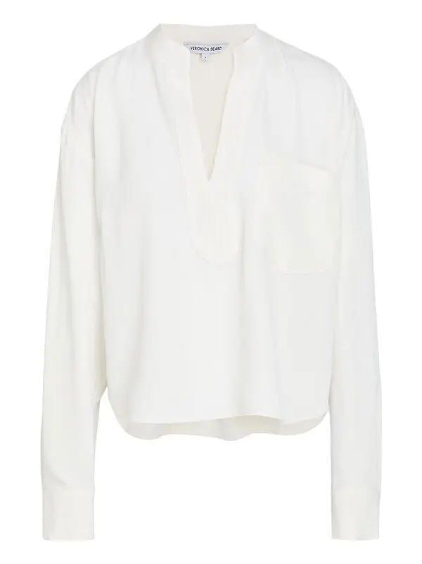 Veronica Beard Dean Crepe Top - Off-white