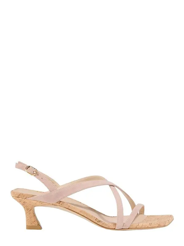 STUART WEITZMAN Oasis 50 Suede Slingback Sandals - Neutral