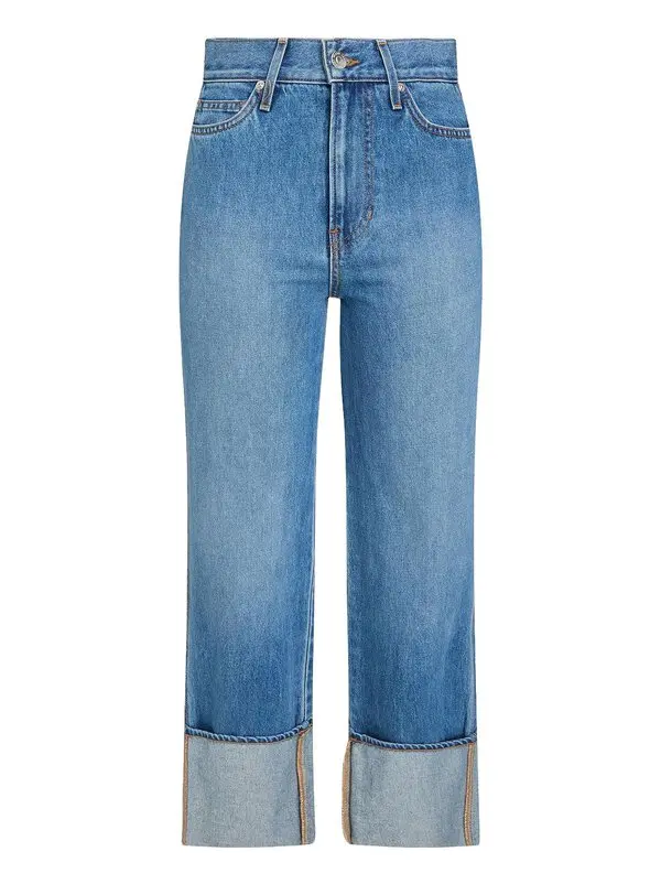 Veronica Beard Dylan High-rise Straight-leg Jeans - Mid Denim