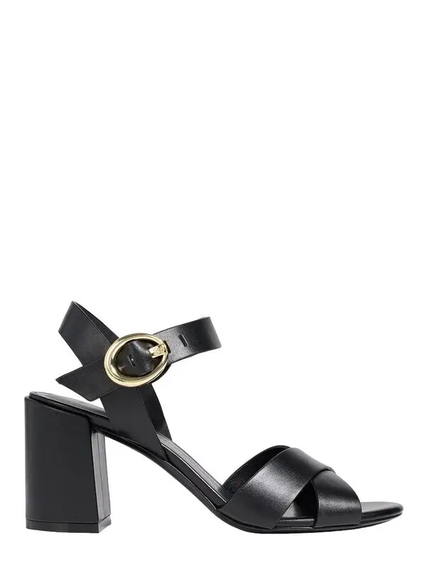 STUART WEITZMAN Benni 75 Leather Sandals - Black