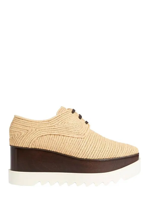 Stella McCartney Elyse Raffia Platform Brogues - Neutral