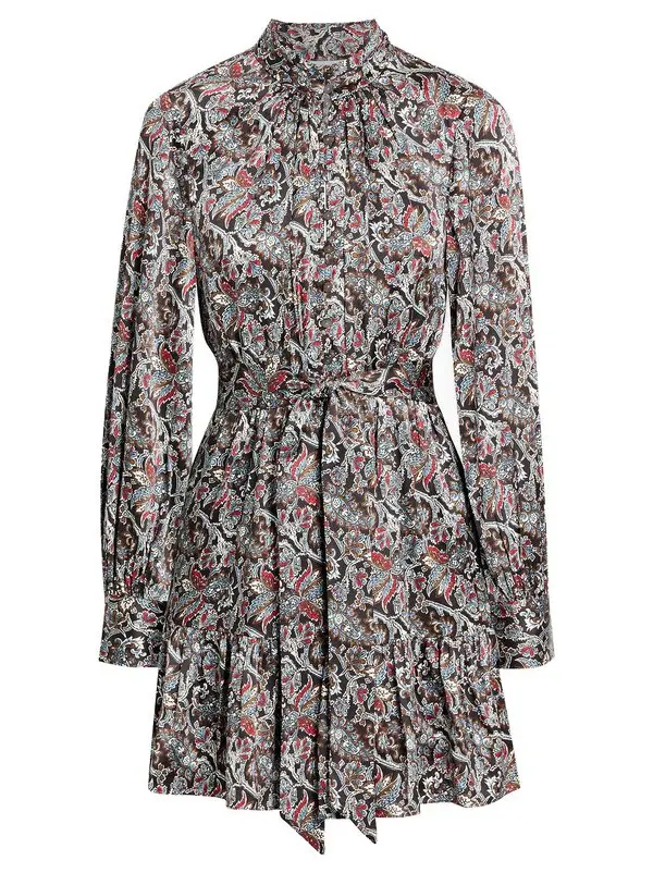 Veronica Beard Zoella Paisley-print Mini Dress - Black