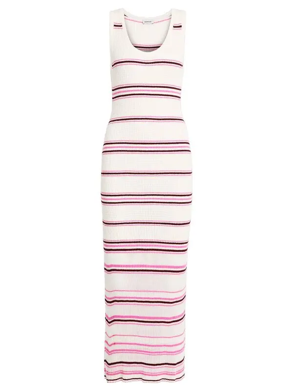Simkhai Mariana Striped Waffle-knit Maxi Dress - Ivory
