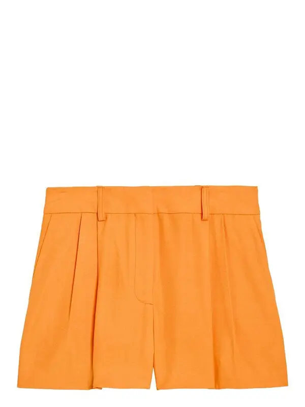Stella McCartney Pleated Crepe Shorts - Orange