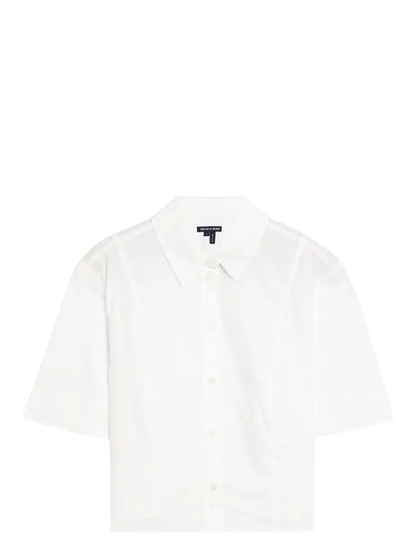 Veronica Beard Claire Cropped Cotton-poplin Shirt - White