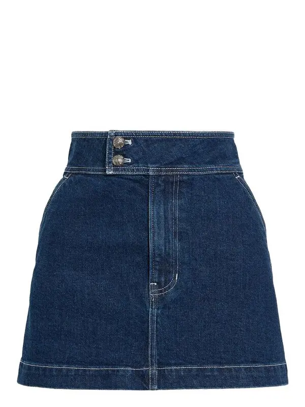 Veronica Beard Bowen Denim Mini Skirt - Dark Denim