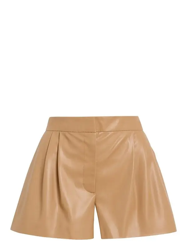 Stella McCartney Pleated High-rise Shorts - Camel