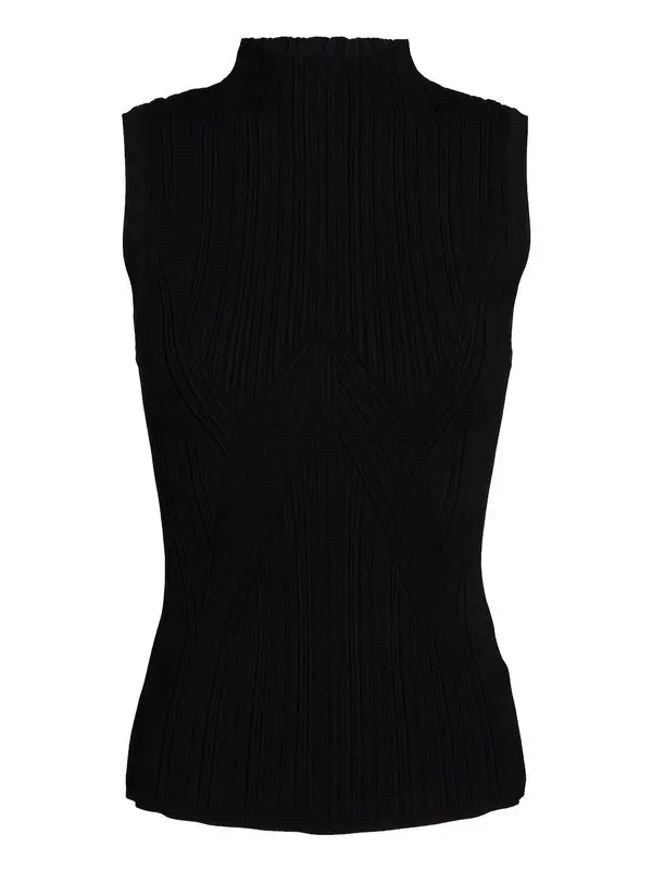 Veronica Beard Nellie Ribbed-knit Turtleneck Top - Black