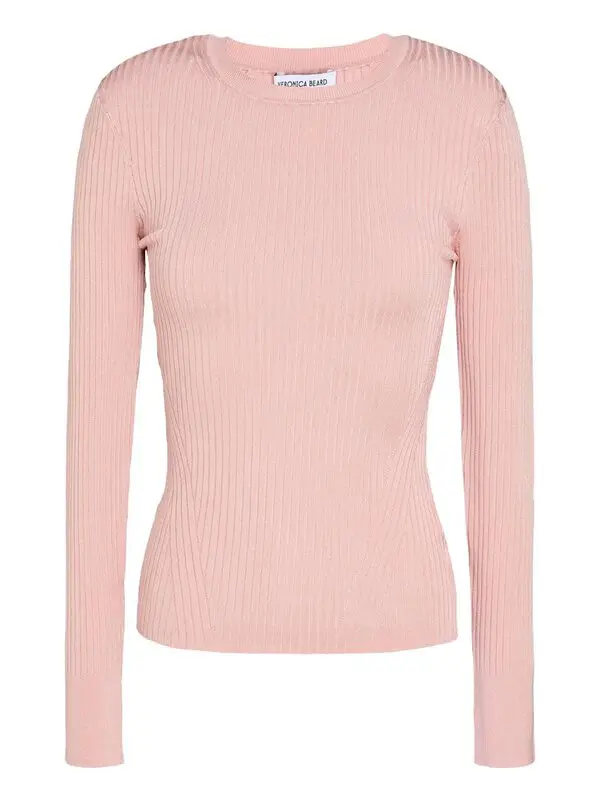 Veronica Beard Acara Ribbed-knit Top - Baby Pink