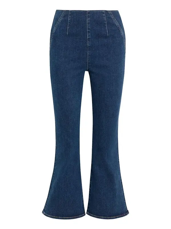Veronica Beard Carson High-rise Kick-flare Jeans - Dark Denim