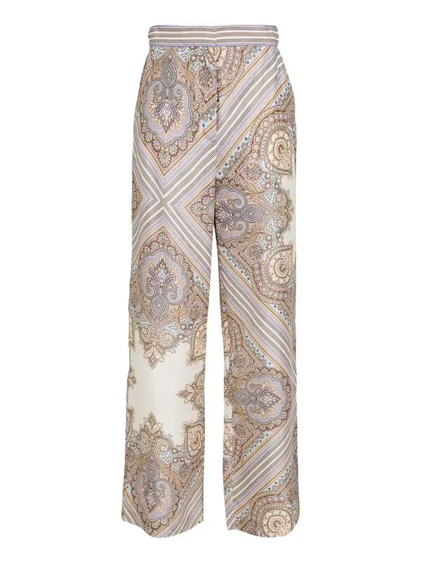 Veronica Beard Printed Silk Wide-leg Pants - Multicolor