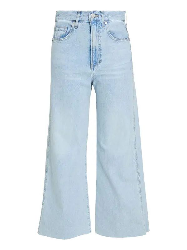 Veronica Beard Taylor Cropped Wide-leg Jeans - Light Denim