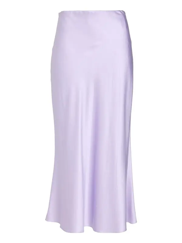 Veronica Beard Clover Silk-blend Satin Midi Skirt - Lavender