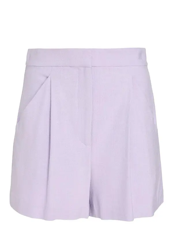 Veronica Beard Elbe Pleated Crepe Shorts - Lavender