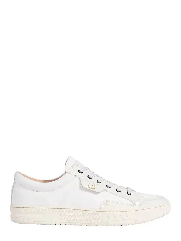 Dunhill Court Leather-trimmed Canvas Sneakers - Off-white
