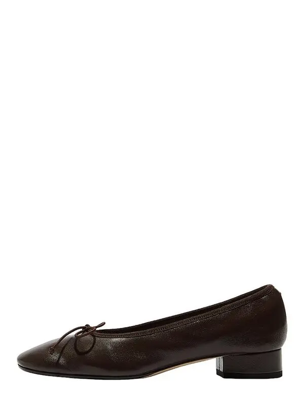 AeydĒ Onda Leather Bow Flats - Moka