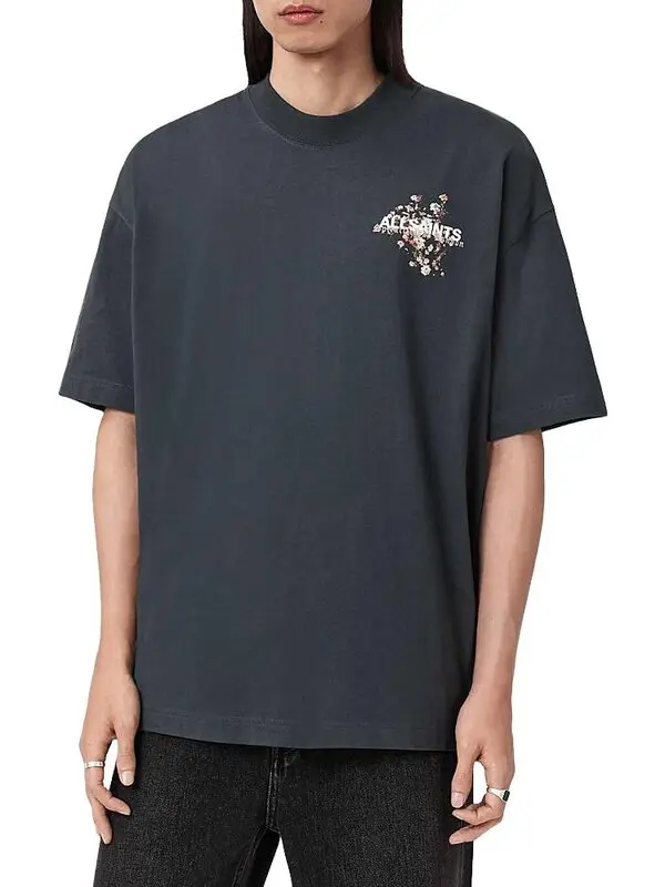 ALLSAINTS Valen Oversized Fit Crewneck Tee - Washed Black