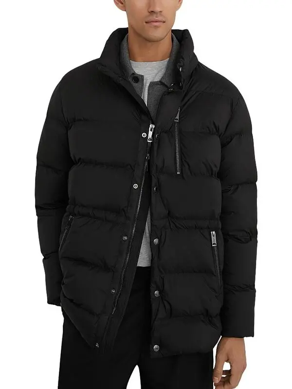 REISS Lebane Puffer Coat - Black