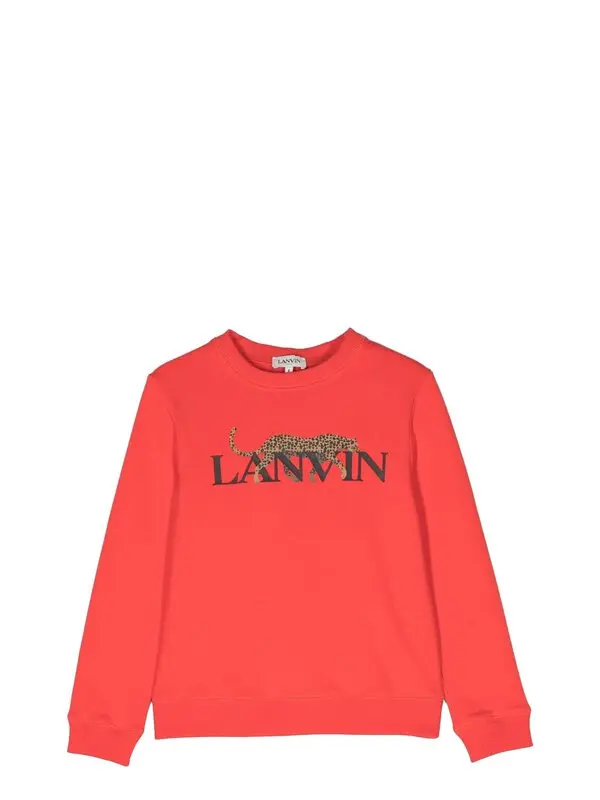 LANVIN Crewneck Sweatshirt With Logo - Red