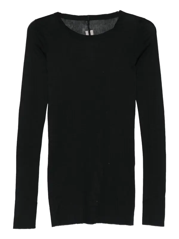 Rick Owens Ribbed Long Sleeve T-shirt - Black