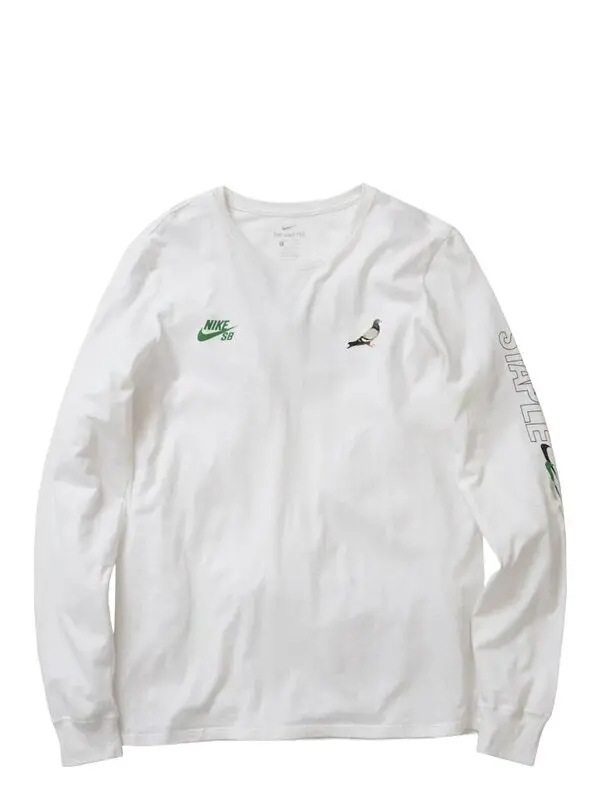Nike Sb X Staple Panda Pigeon Long Sleeve Tee Shirt - White