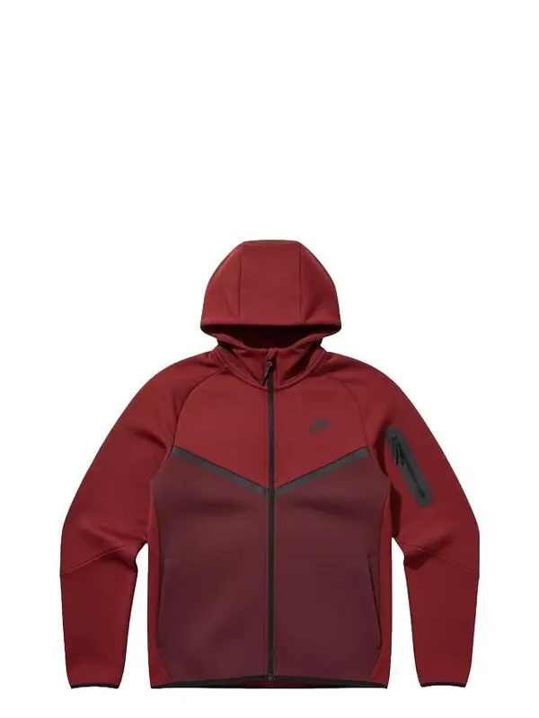 Nike Tech Fleece Windrunner Full Zip Hoodie - Dark Team Red/burgundy Crush/black
