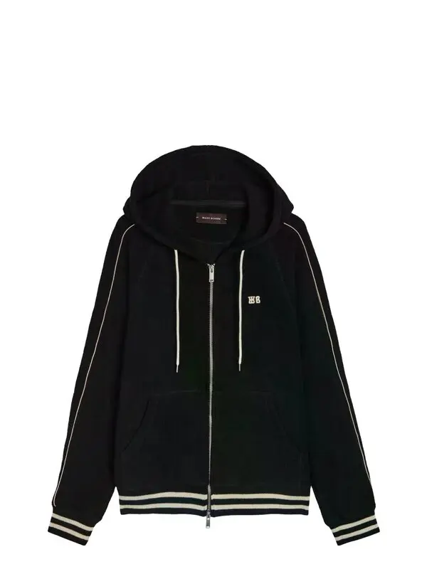 WALES BONNER Prince Zip-up Hoodie - Black