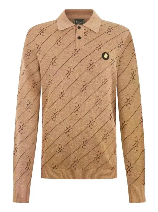 BILLIONAIRE Long-sleeve Buttoned Polo Shirt - Neutrals