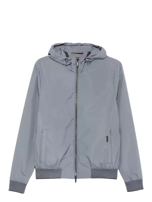MOORER Zip Fastening Hooded Jacket - Grey