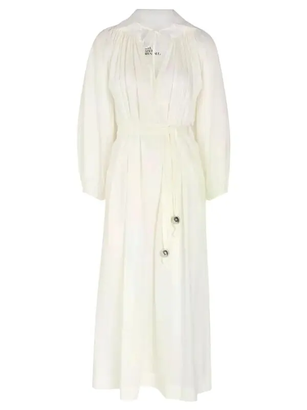 Lisa Marie Fernandez Belted Maxi Dress - White