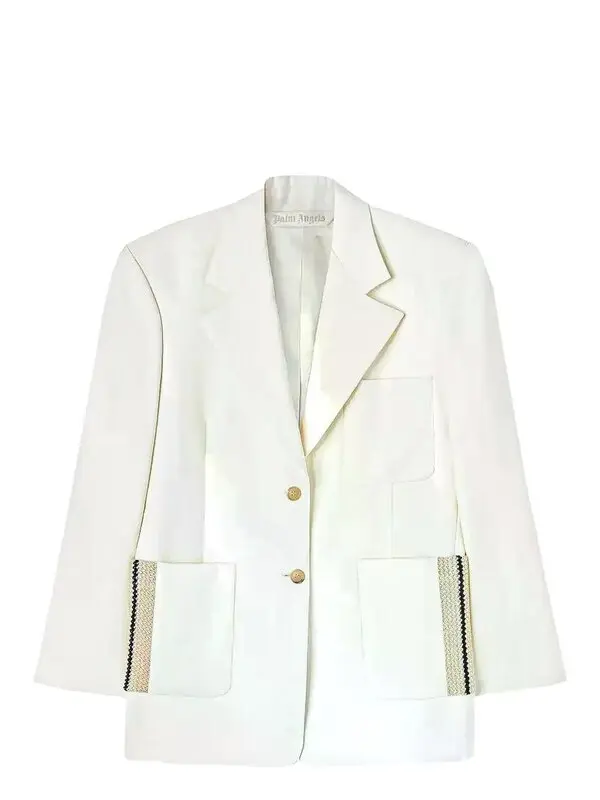Palm Angels Single-breasted Tailored Blazer - White