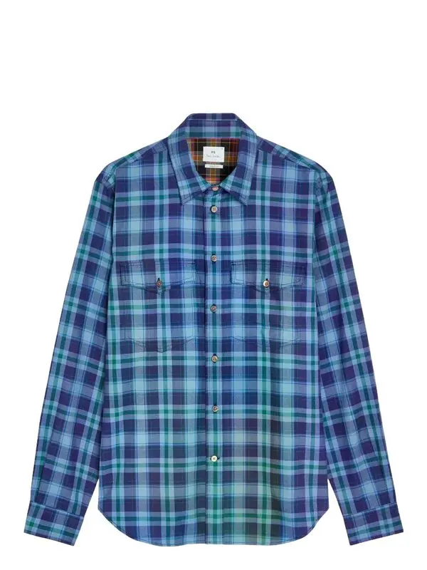 Paul Smith Chest-pocket Checked Shirt - Blue